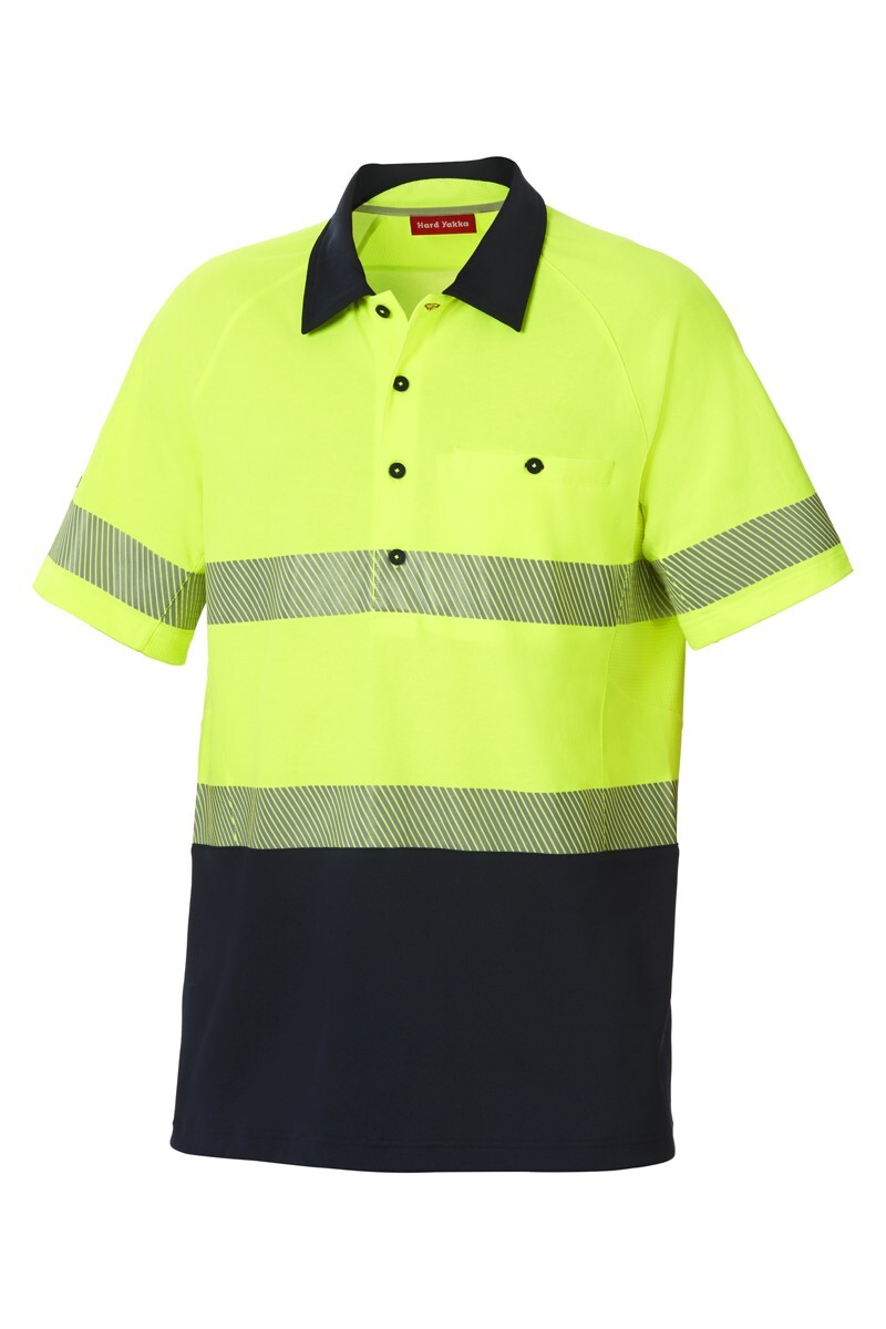 Hard Yakka Koolgear Hi Visibility Two Tone Short Sleeve Ventilated Polo